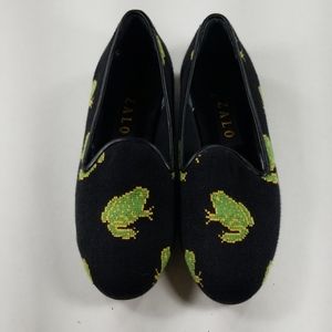 Zalo Shoes | Black Loafers By With Palm Trees On Them | Poshmark